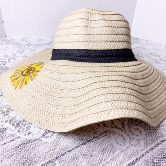 Accessories | Sun Hat Woven Paper Sun Hat Floppy Packable Black Ribbon ...